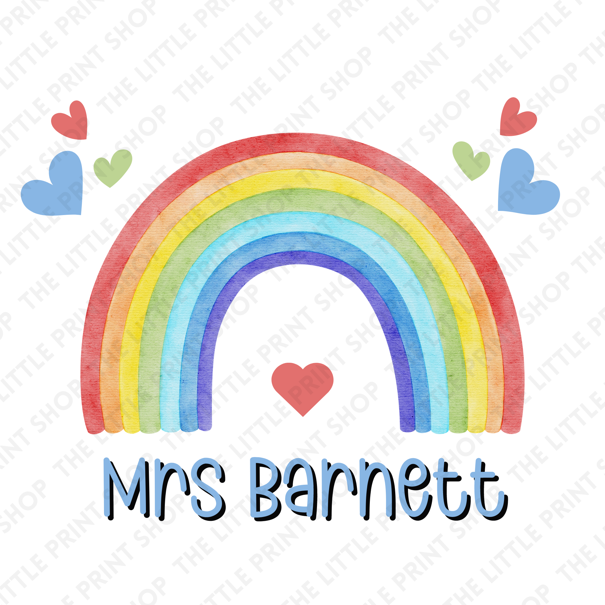 Teacher Name Rainbow - UV DTF 3 inch Decals – Little Print Shop