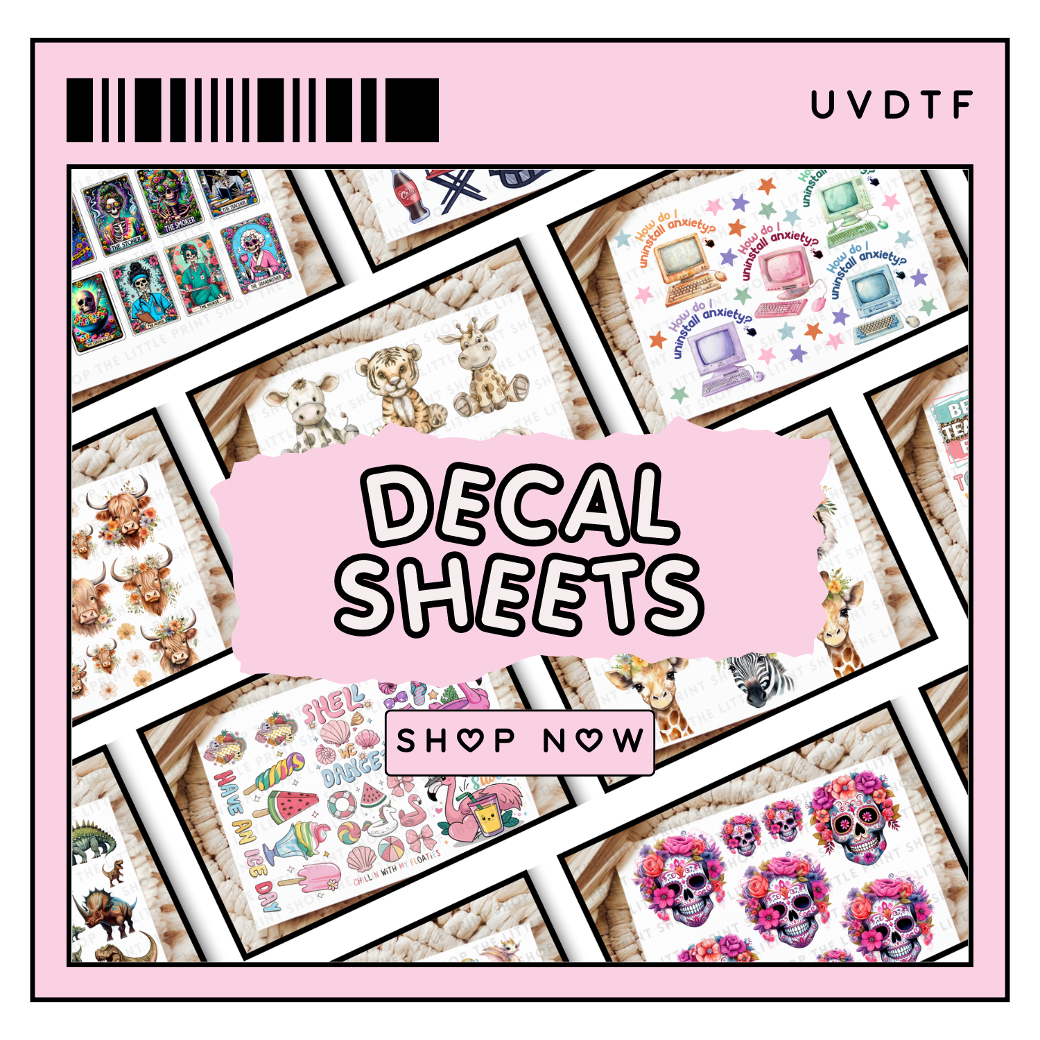 UV DTF Decals & Custom Prints – Little Print Shop