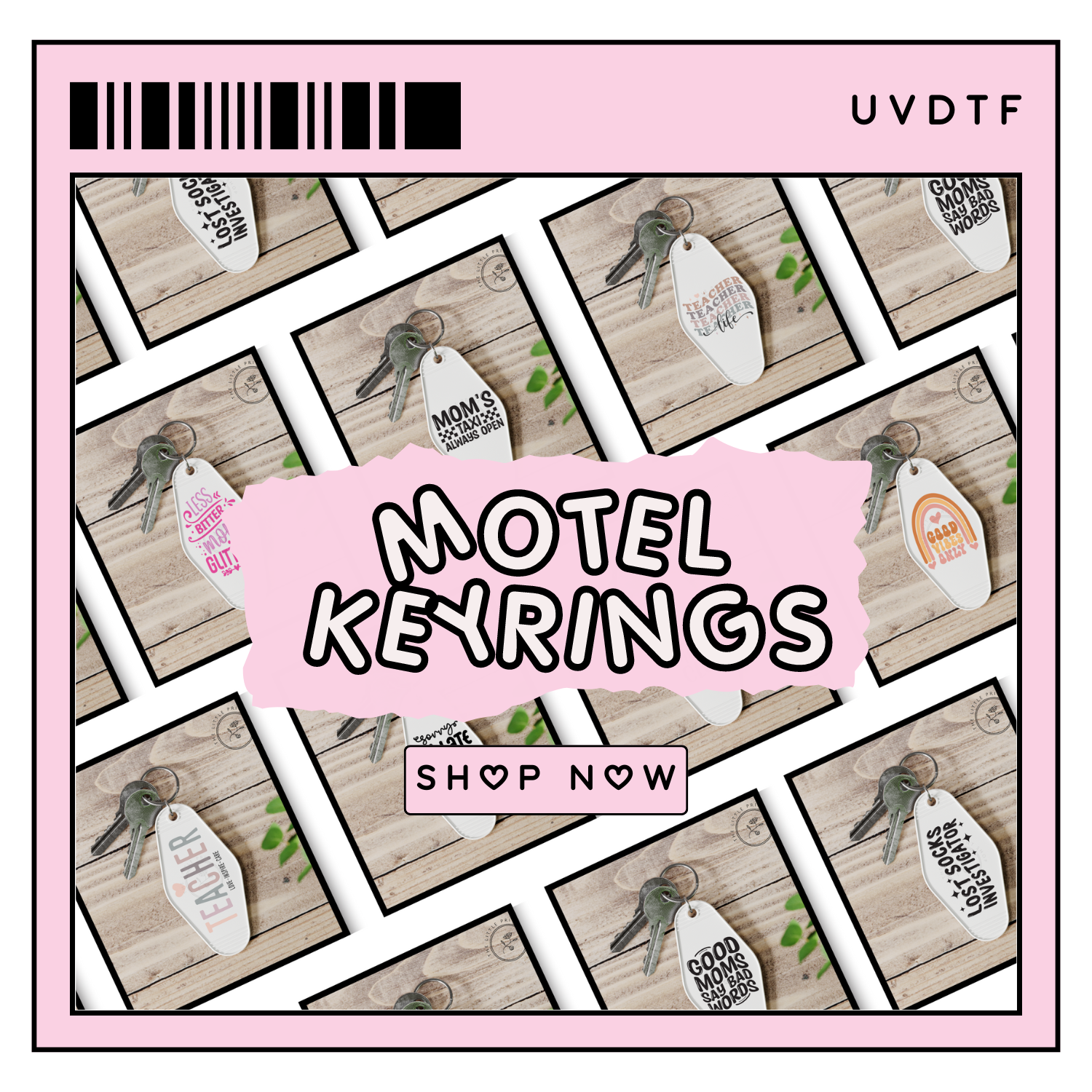 UVDTF Motel Keyring Decals – Little Print Shop