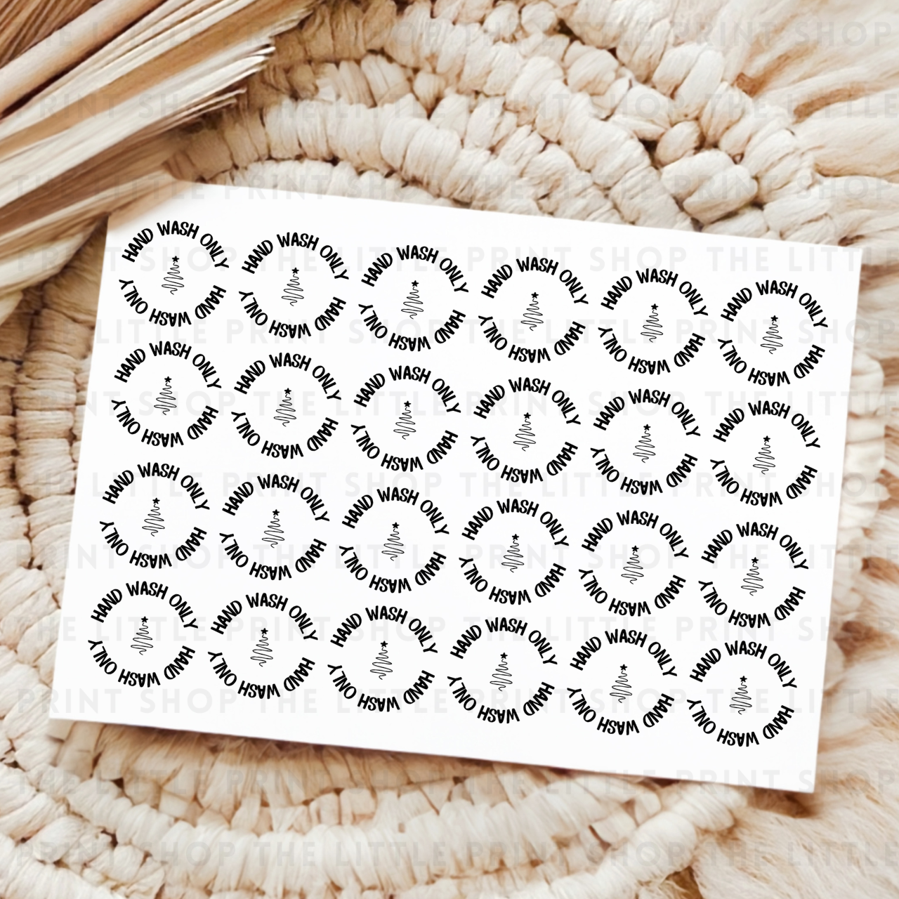 Wash By Hand Care Stickers - UV DTF A4 Decal Sheet – Little Print Shop
