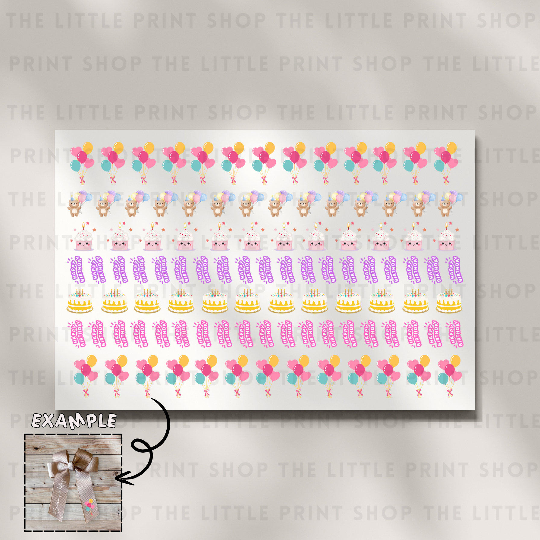 Birthday - DTF A4 Hair Bow Transfer Sheet – Little Print Shop