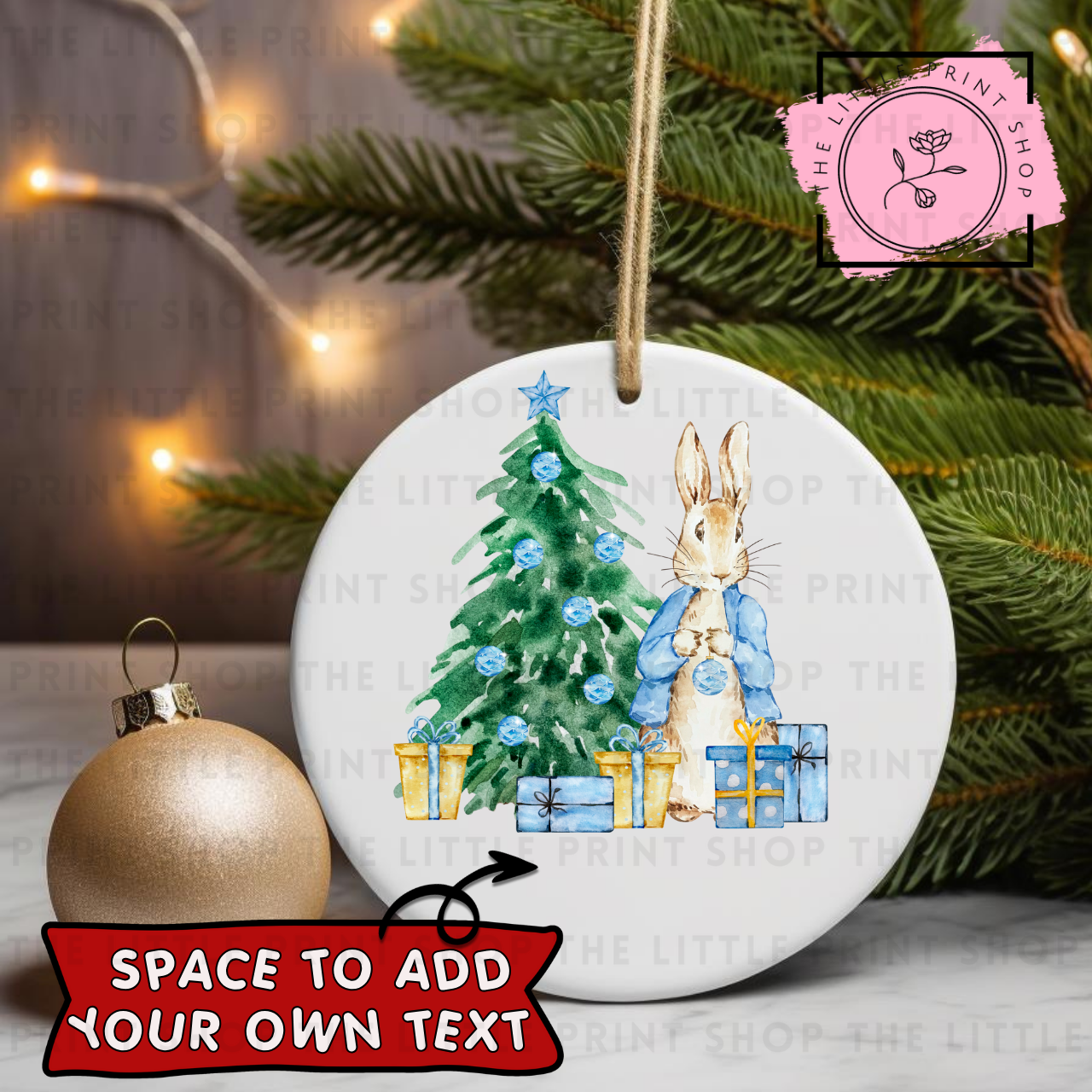 Blue Rabbit - UV DTF Bauble Decal – Little Print Shop