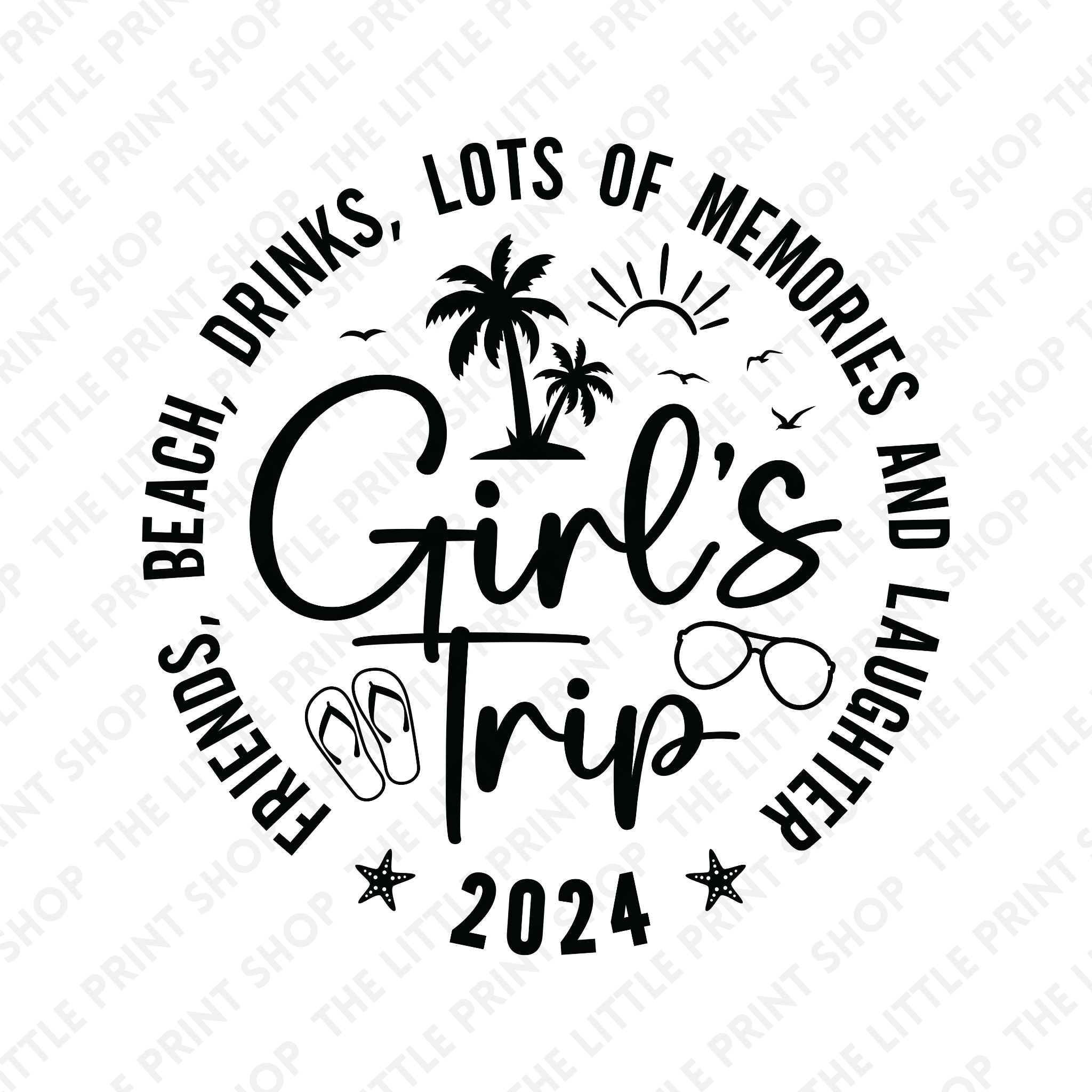 Girls Trip 2024 - Black - UV DTF 3 inch Decals – Little Print Shop