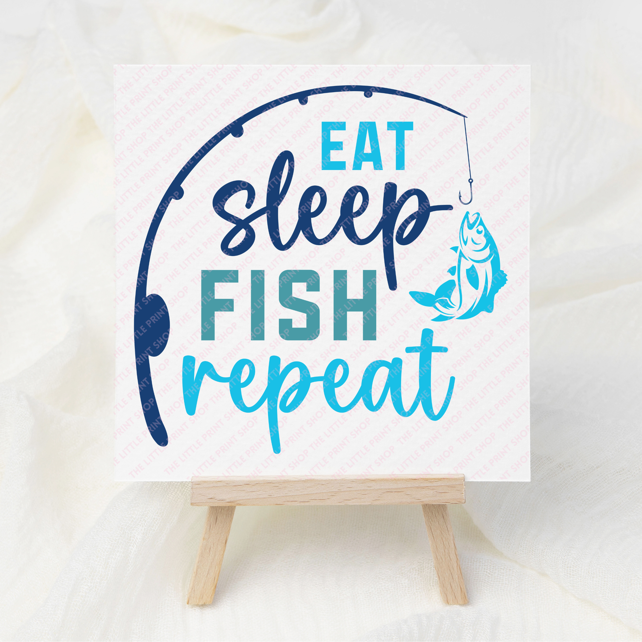 Eat Sleep Fish Repeat - UV DTF 3 inch Decals – Little Print Shop
