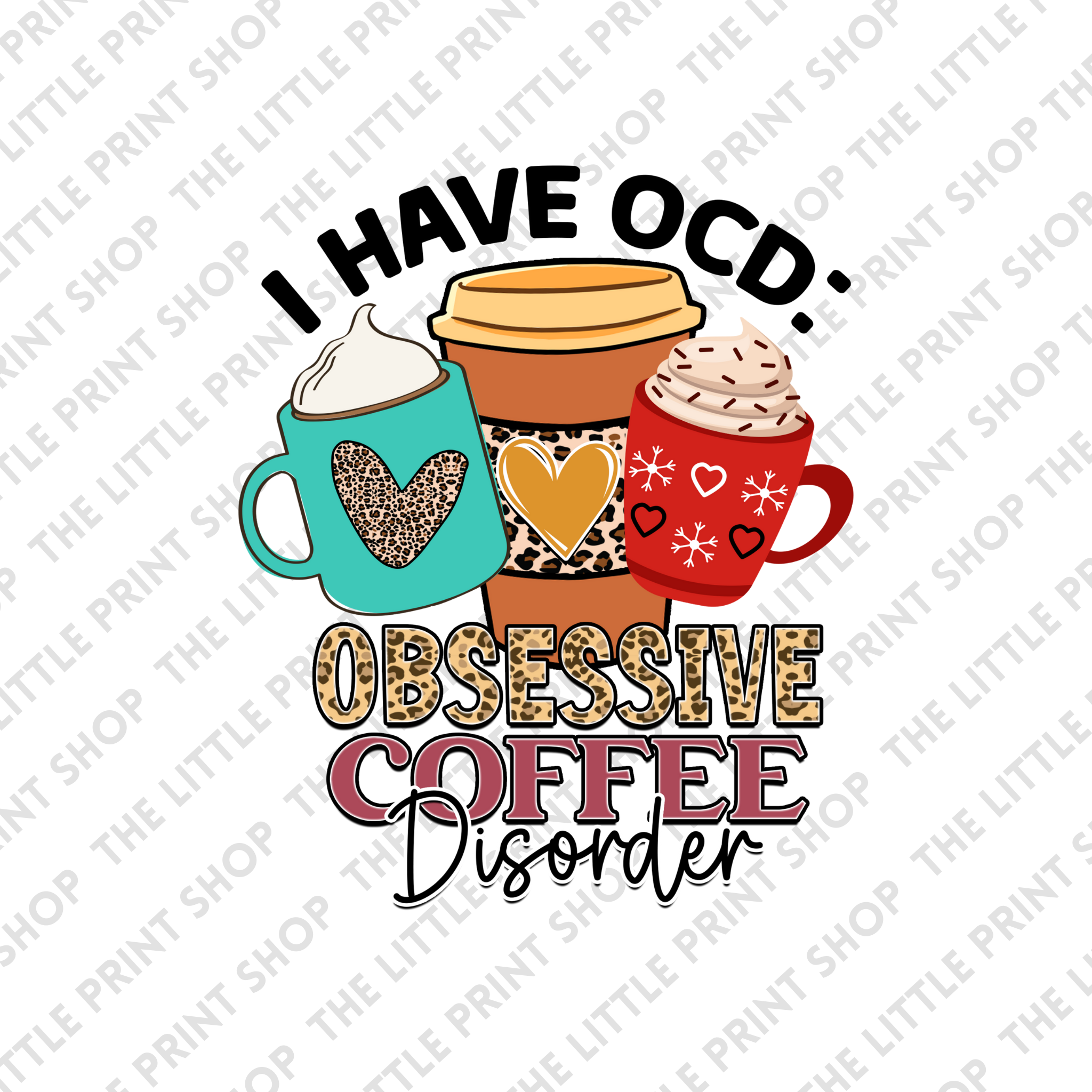 Obsessive Coffee Disorder - UV DTF 3.5 inch Decal – Little Print Shop
