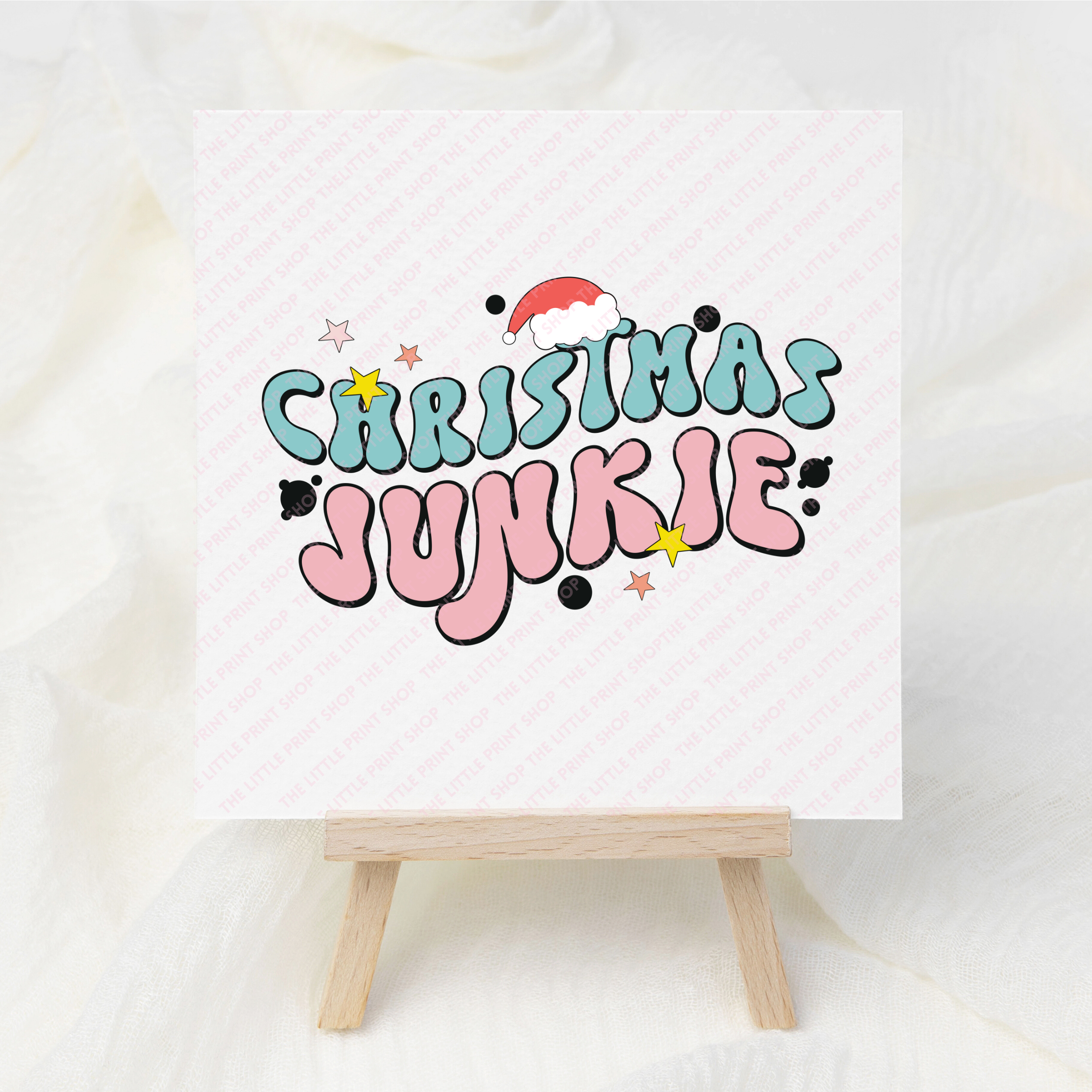 Christmas Junkie - UV DTF 3 inch Decal – Little Print Shop
