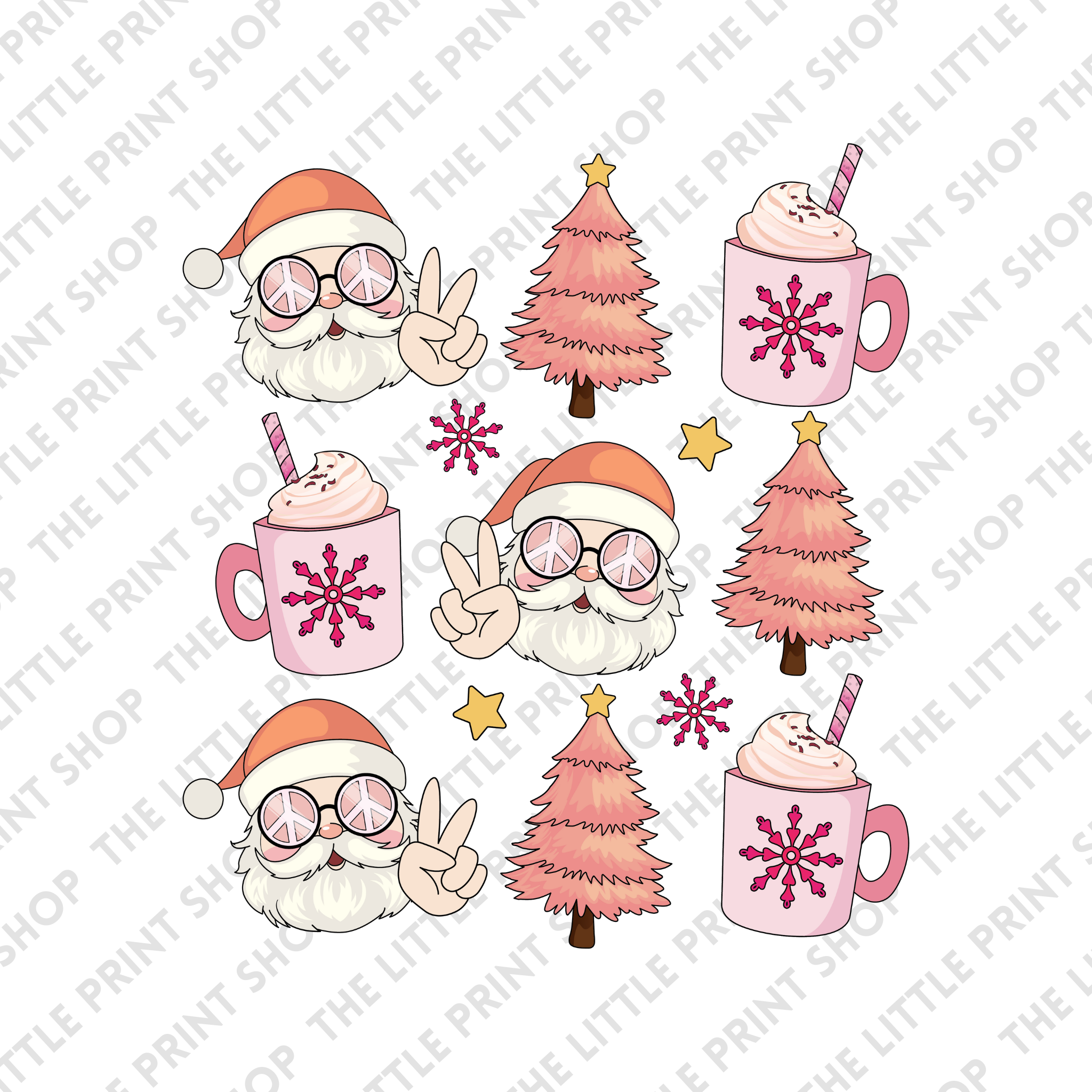 Pink Santa - UV DTF 4 inch Decal – Little Print Shop