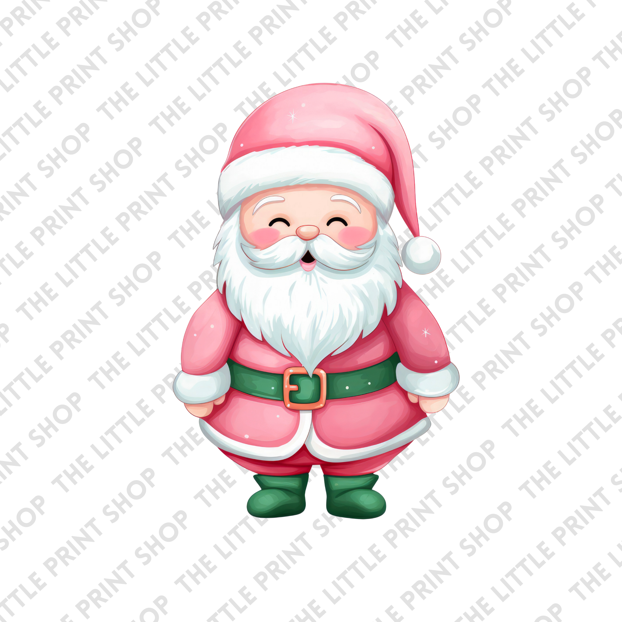Pink Santa - UV DTF 3 inch Decal – Little Print Shop