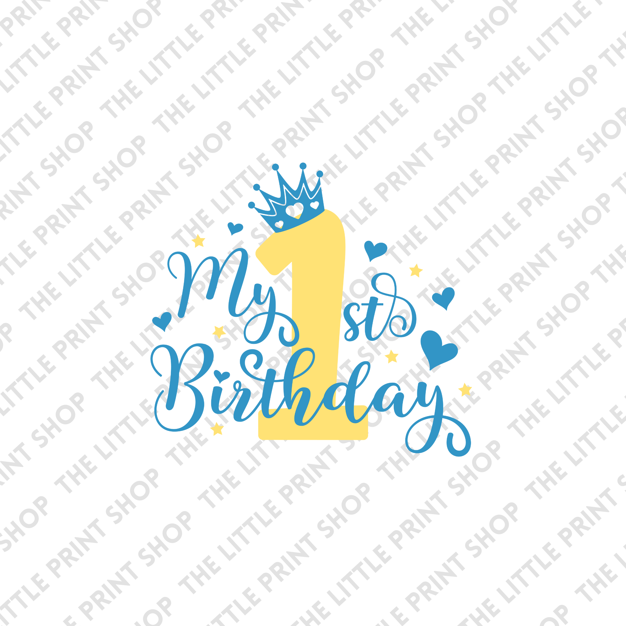 My 1st Birthday - Blue - UV DTF 3 inch Decal – Little Print Shop