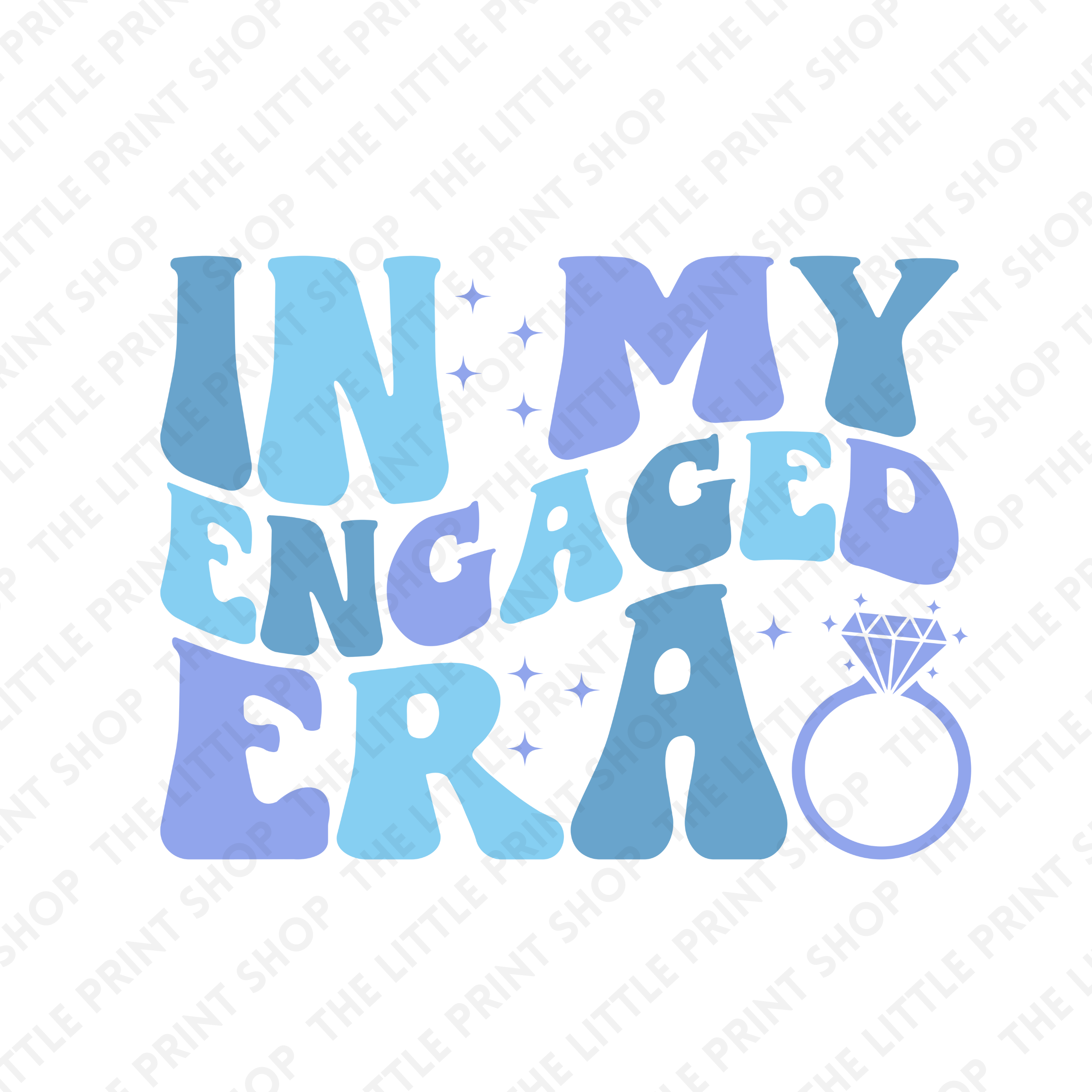 In My Engaged Era - Blue Theme - UV DTF 3 inch Decals – Little Print Shop