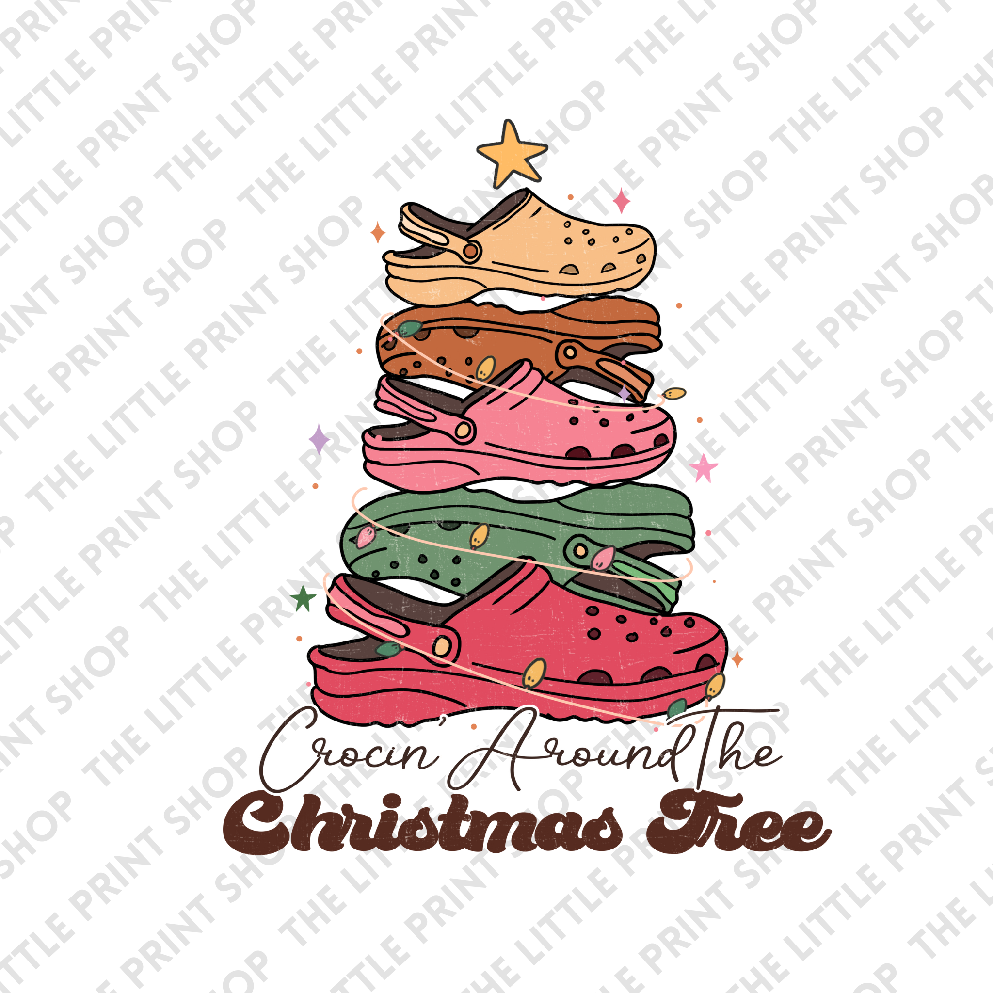 Croc Christmas Tree - UV DTF 3.5 Inch Decal – Little Print Shop