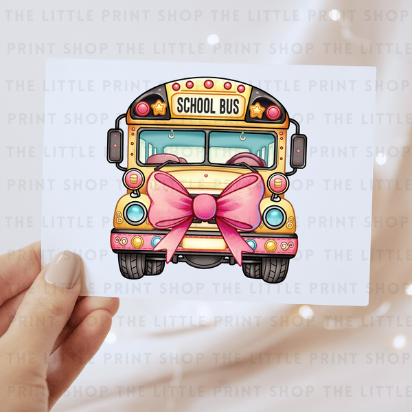 School Bus - Bow - DTF Transfer Decal – Little Print Shop