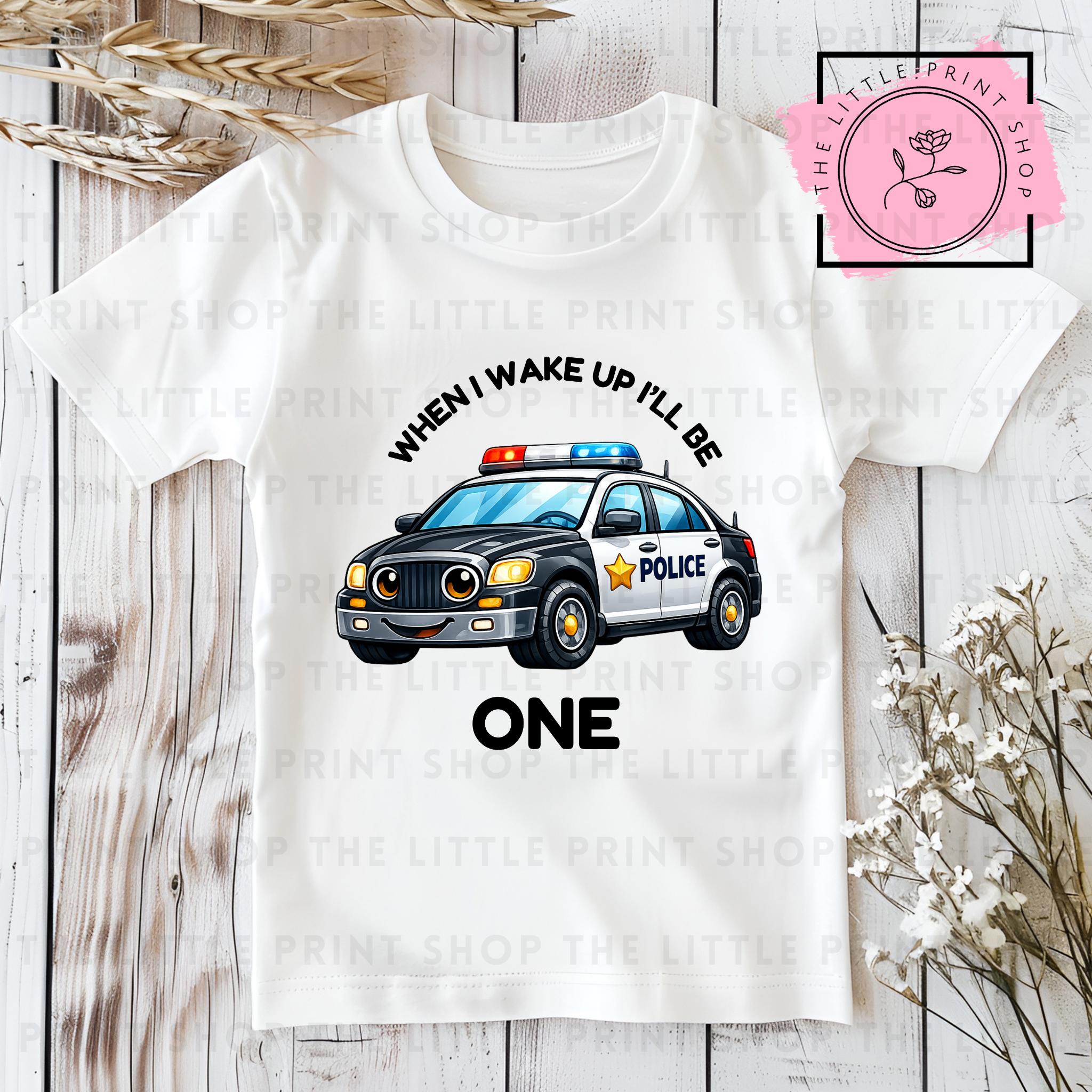 Police Car - Numbers 1 - 7 - DTF Transfer Decal – Little Print Shop