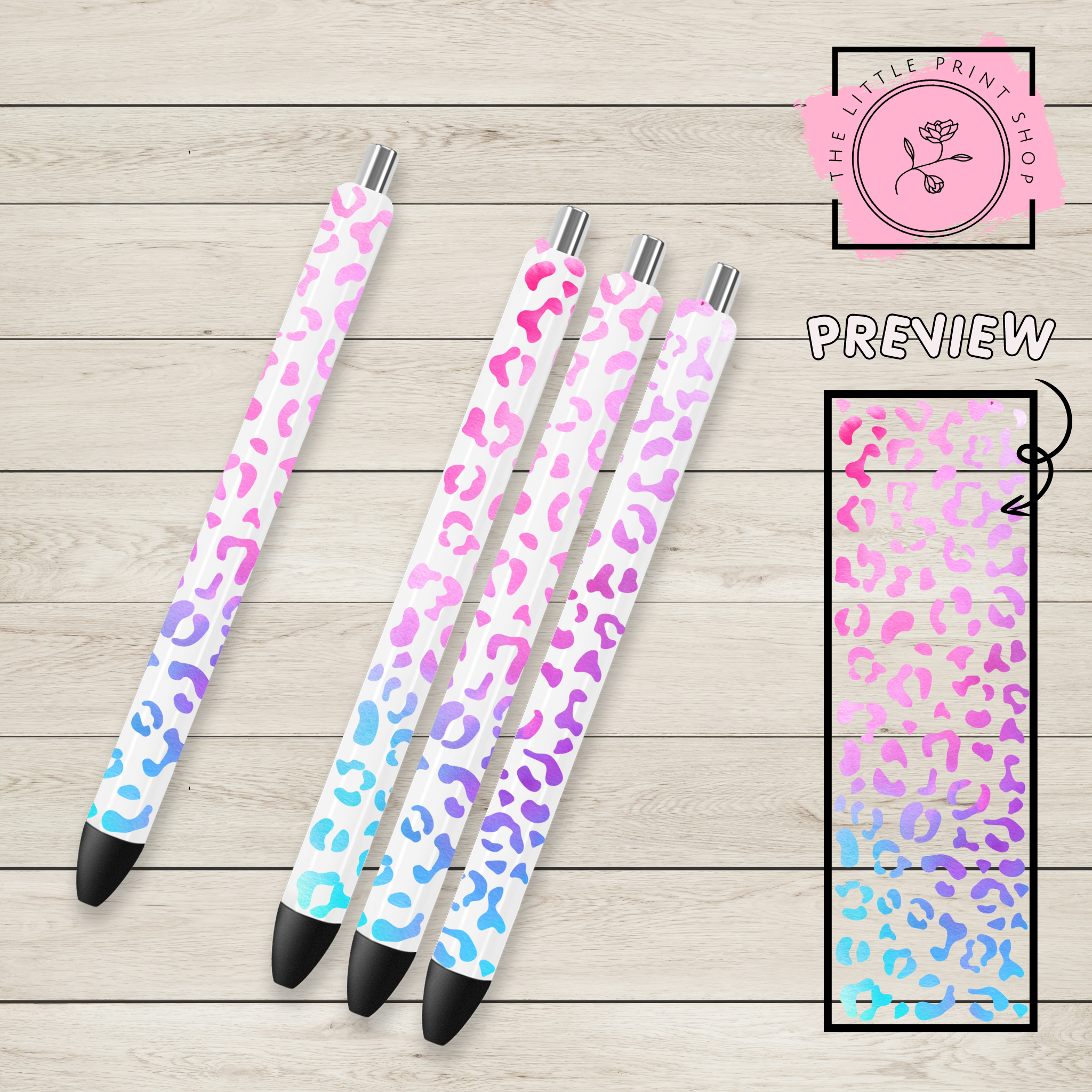 Lilac Leopard Print - UV DTF Pen Wrap Decal – Little Print Shop