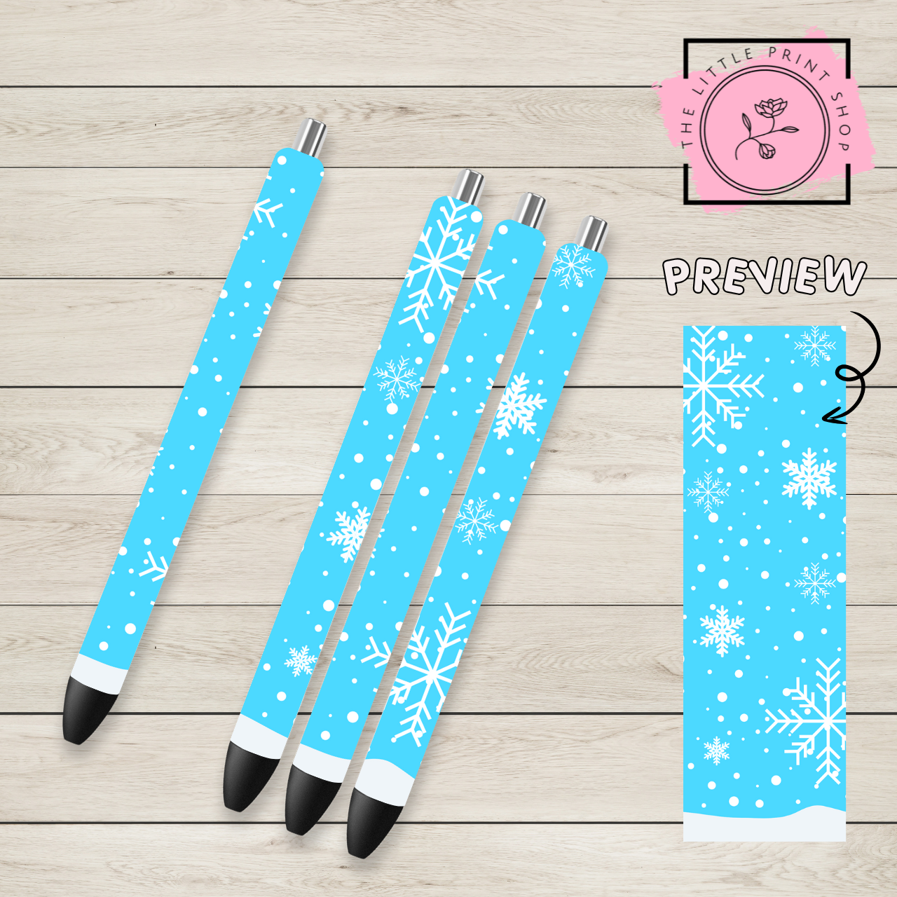 Snowflakes - UV DTF Pen Wrap Decal – Little Print Shop